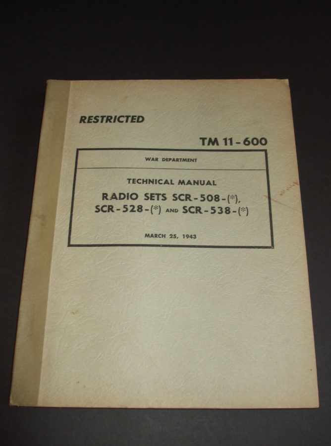 TM 11-600, WD TM, Radio Sets SCR-508-(*), SCR-528-(*) and SCR-538 ...