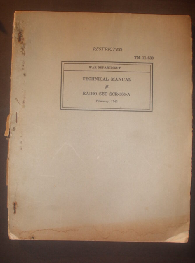 TM 11-630, War Department Technical Manual, Radio Set SCR-506-A ...