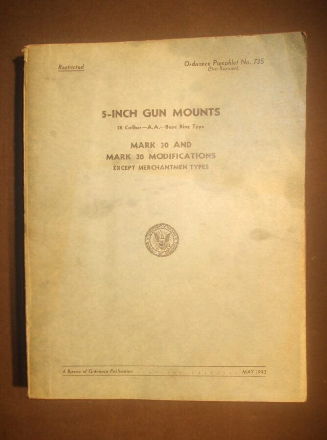 BuORD ORD PAM (OP) 735, 5-Inch Gun Mounts, 38-Caliber-A.A.-Base Ring ...